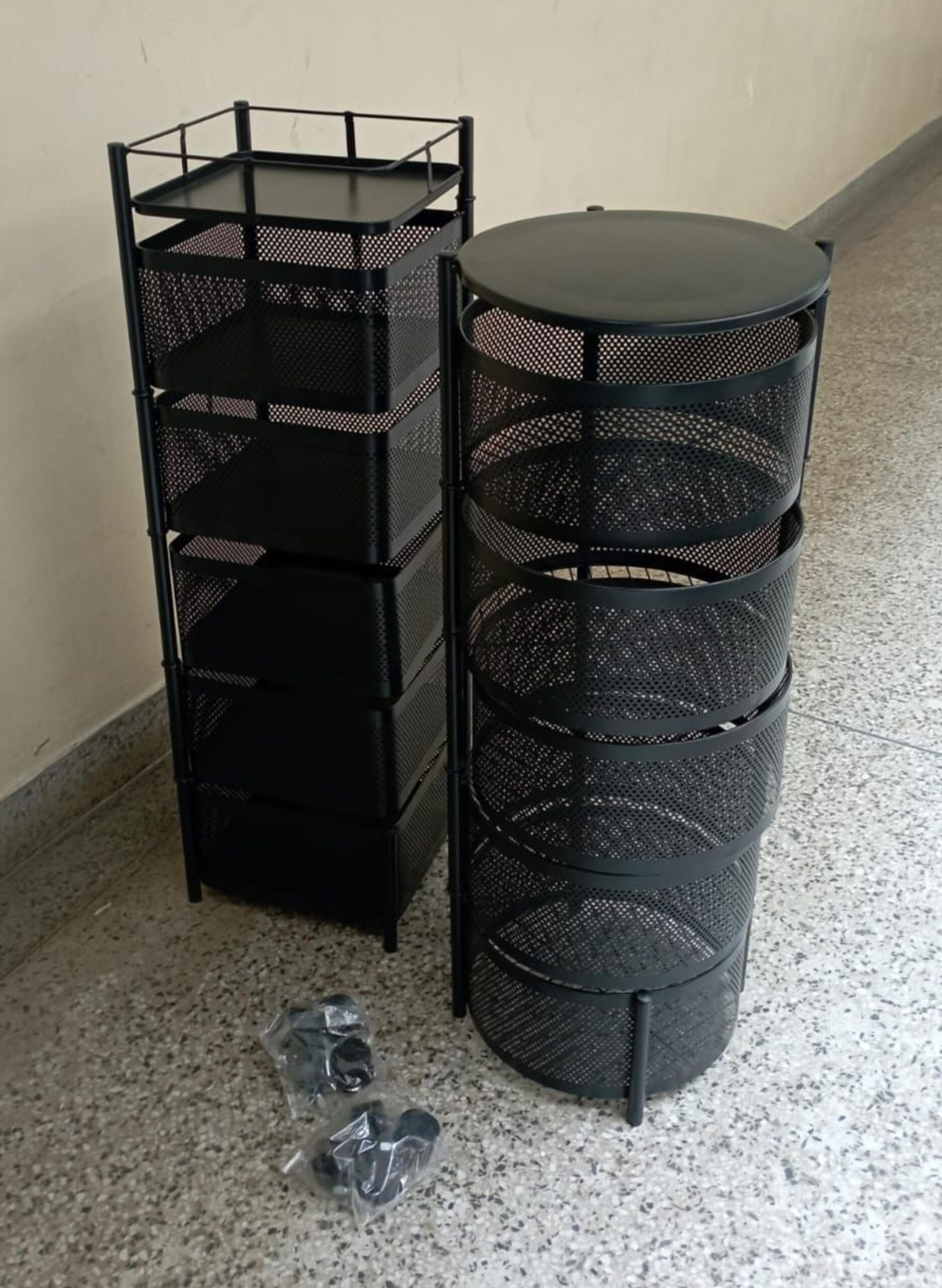 5 Tier Round/Square Fruit Rack with wheels – Ziada Mall